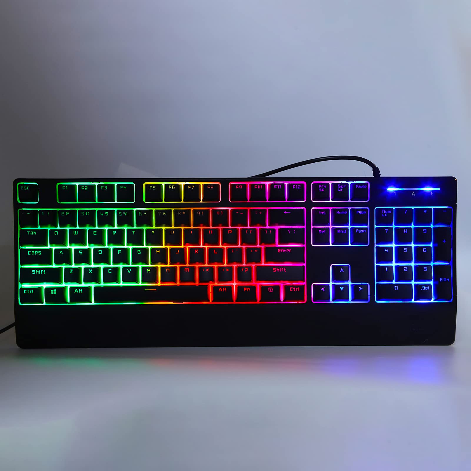 Goshyda Wired Gaming Keyboard,PC 104 Keys Mechanical Keyboard Durable USB Gaming Keyboard with Colorful Backlight,for Computer Notebook