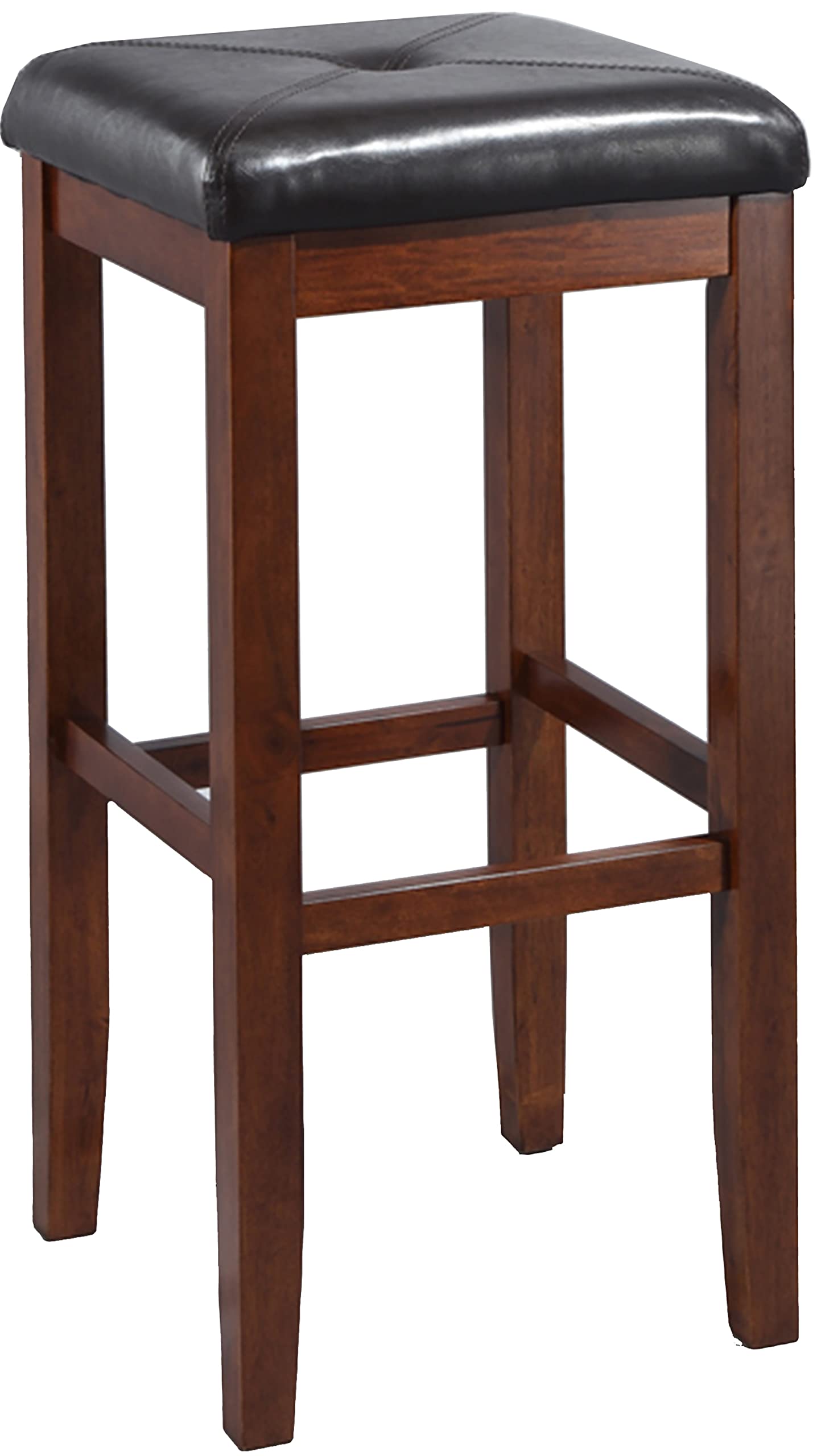 Crosley Furniture Upholstered Square Seat Bar Stool (Set of 2), 29-inch, Vintage Mahogany