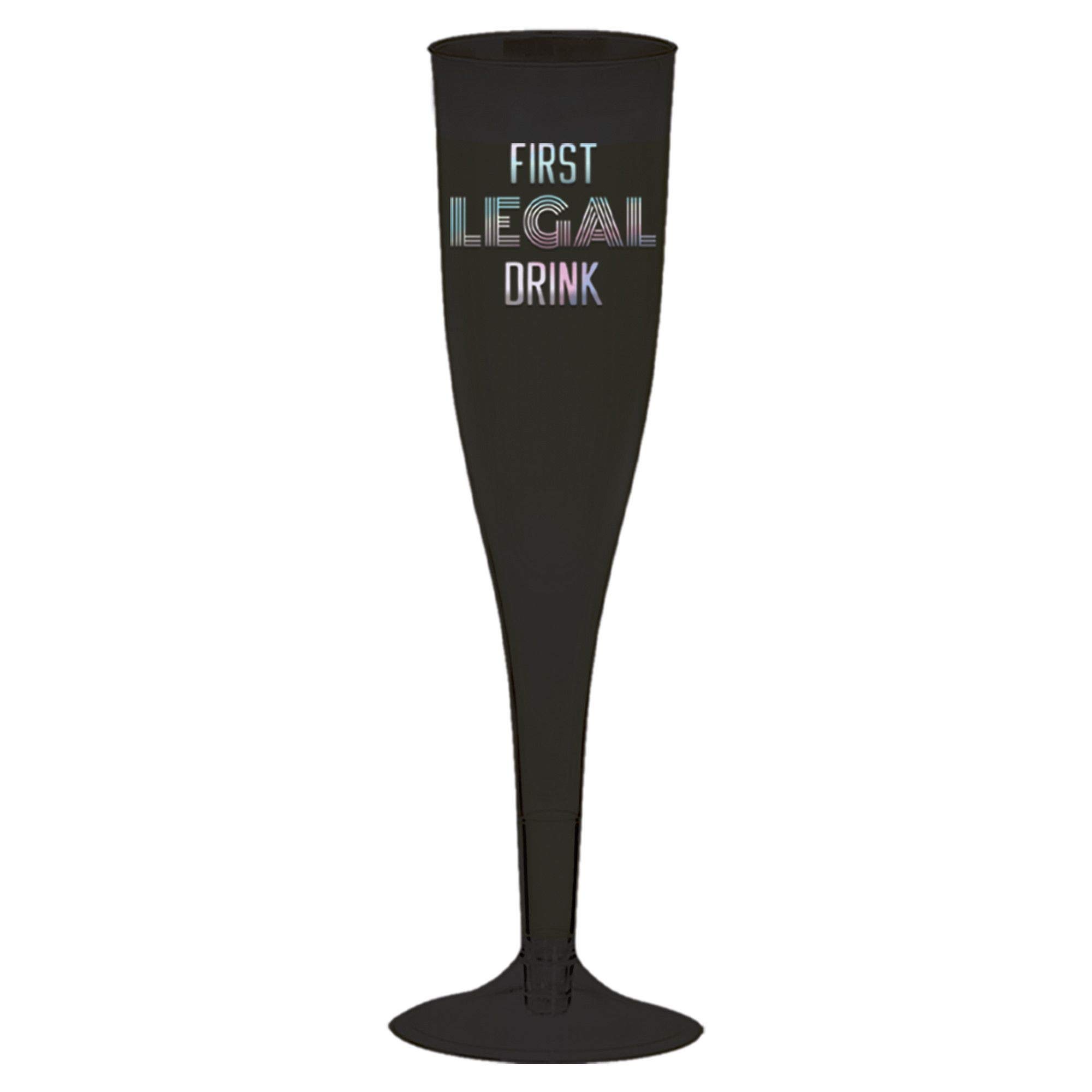 Finally 21 Hot Stamp Champagne Glasses - 5.5 oz | Pack of 16