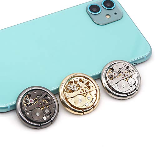 Mechanical Phone Ring Holder,Phone Holder Grip Ring Stand,Adjustable Kickstand,Finger Ring Stand 360°Rotation Metal Phone Ring Grip Kickstand Compatible with All Smartphone (Gold)