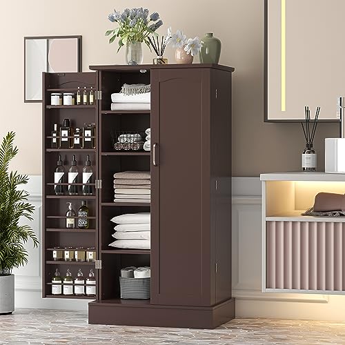 Jehiatek 47” Kitchen Pantry Cabinet, Freestanding Kitchen Storage Cabinets with Doors & Adjustable Shelves, Buffet Cupboards Sideboard for Kitchen, Living Room and Dinning Room