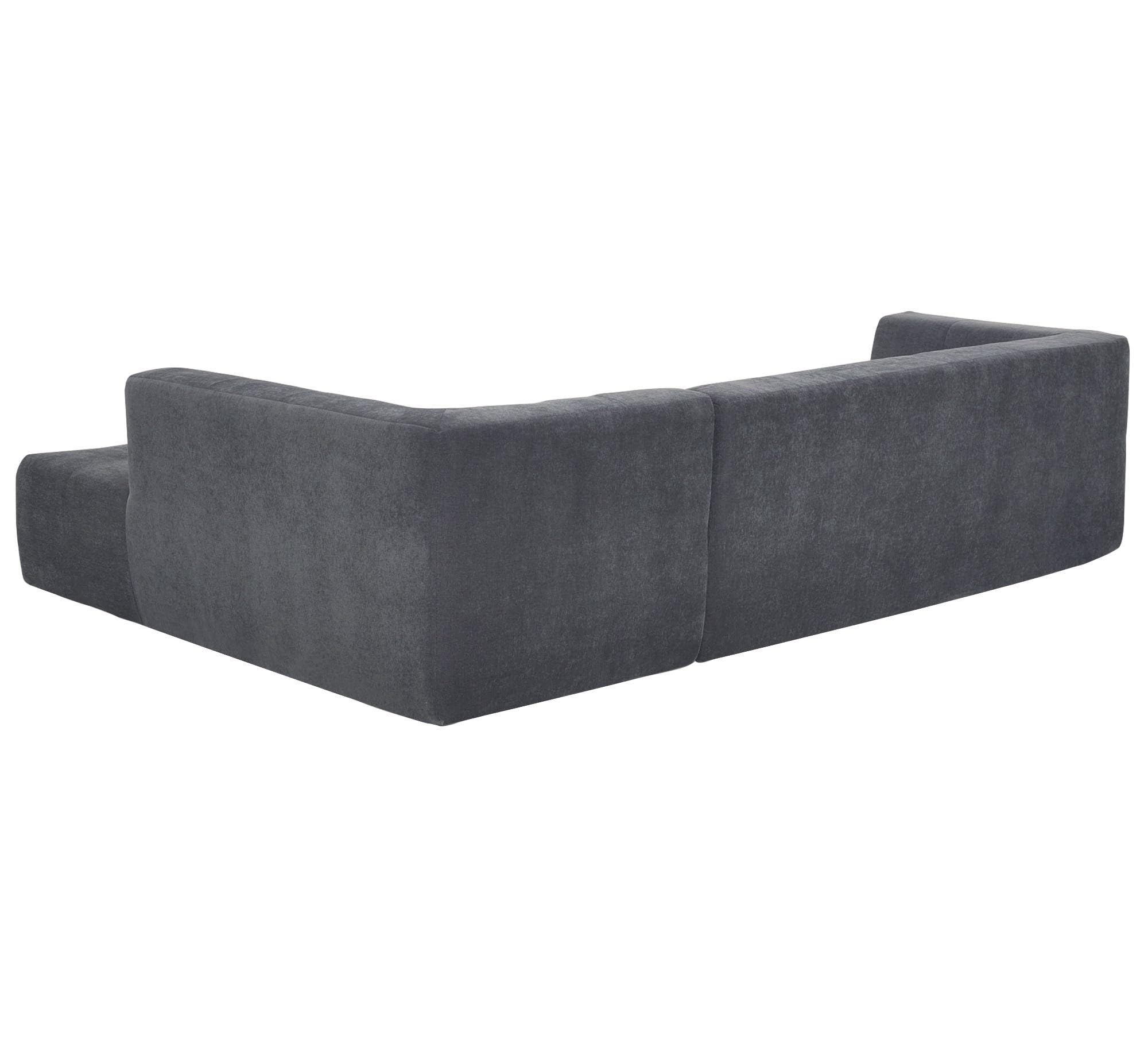 GoDoco L-Shape Modular High Density Foam Sponge Floor Sofa Couch, Upholstered Cloud Couch with Recliner、 Sectional Corner Sofa with Flexible Combinations (Dark Grey+Chenille, Style A)