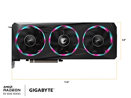 Gigabyte AORUS Radeon RX 6750 XT Elite 12G Graphics Card, WINDFORCE 3X Cooling System, 12GB 192-bit GDDR6, GV-R675XTAORUS E-12GD Video Card