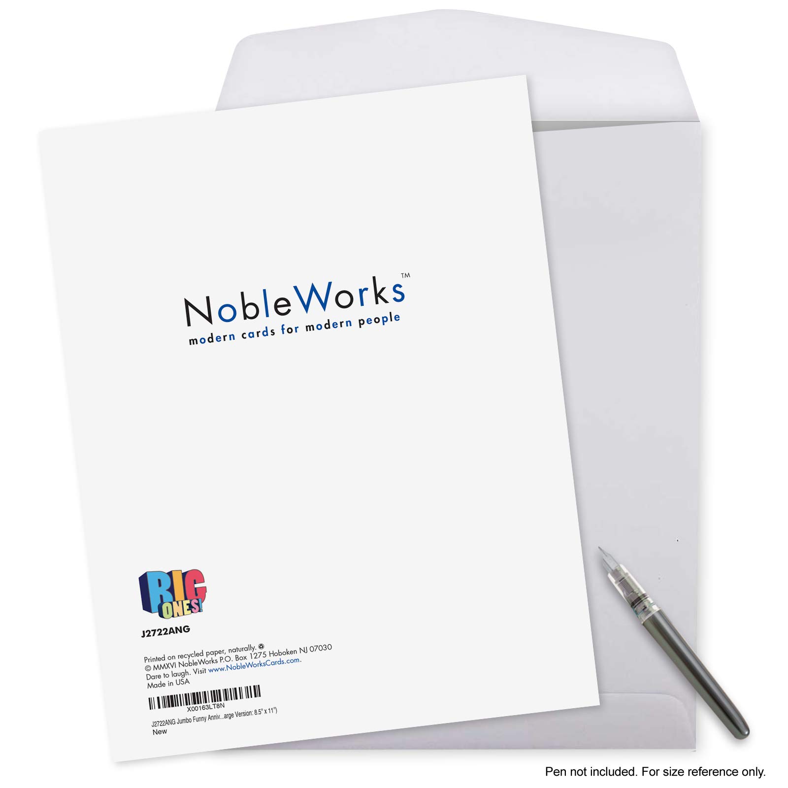NobleWorks, Big Anniversary Wishes - Happy Anniversary Card with Envelope (8.5 x 11 Inch) - Jumbo Appreciation Notecard for Spouse, Parents J2722ANG