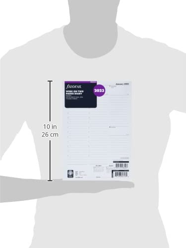 Filofax Refill, Deskfax, Week-to-View with Appointments, White Paper, English, 2023 (C68612-23), 7 inches X 10 inches
