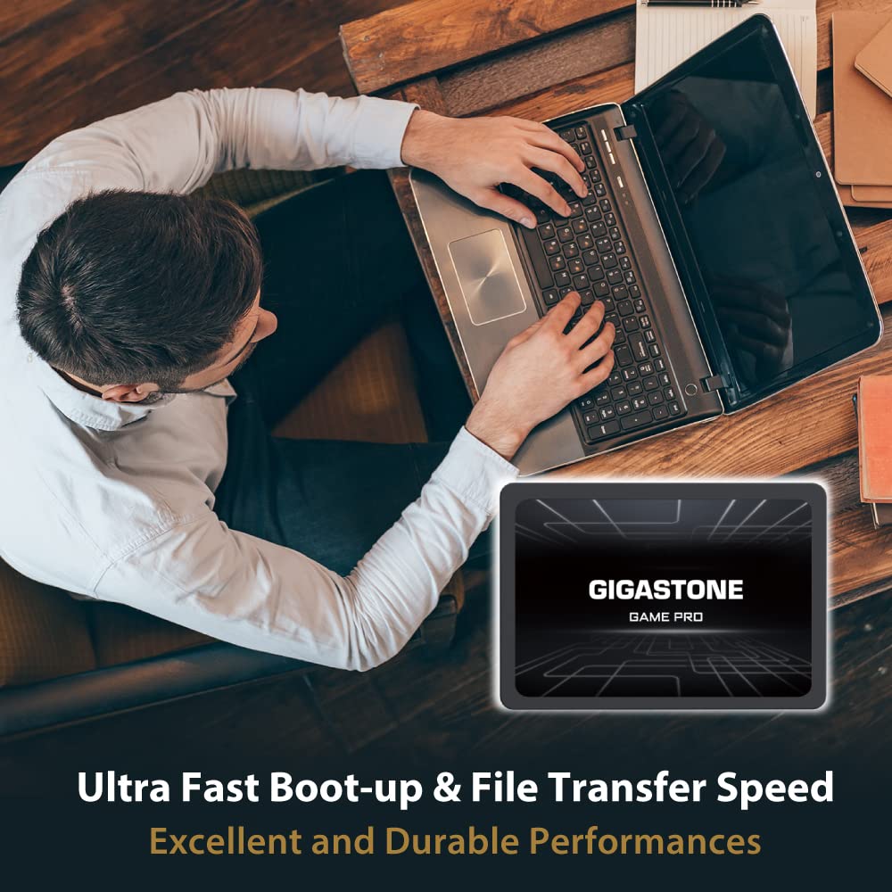 Gigastone SATA SSD 2TB (2-Pack) 2.5 inch SSD 530MB/s Upgrade Laptop PC Memory and Storage PS4 HDD Replacement 2.5" Internal Solid State Hard Drives SATA III SLC Cache 3D NAND Game Pro Performance