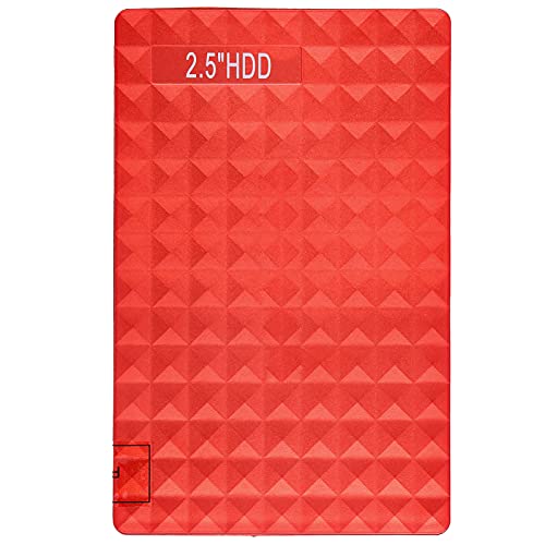 GOWENIC External Hard Drive HDD, Ultra‑Thin Portable Hard Drive SSD, Mirco USB3.0 External Hard Drive HDD Suitable for OS X/XP / Win7 / Win8 / Win10 / Linux (Red)(500GB)