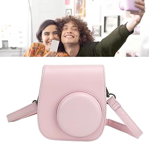 DAUZ Camera Case, SkinFriendly AntiScratch Adjustable Camera Bag with Stickers for Mini 12 (Pink)