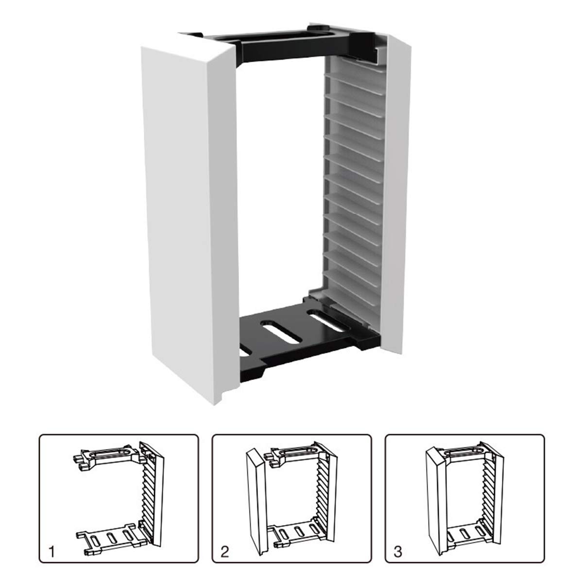 Esenlong Game Storage Tower Game Disc Box Storage Rack 12 Games Disc Holder Storage Shelf for PS5 Game Discs