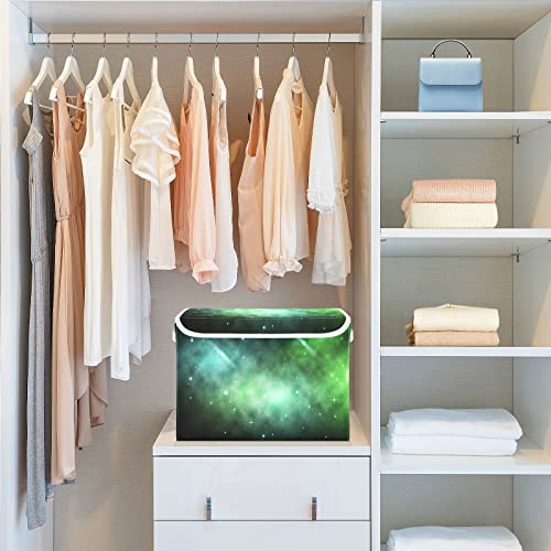 Kigai Storage Boxes with Lids and Handles,Collapsible Oxford Cloth Storage Bins Organizer for Bedroom Organization,Office Storage,Toys (Space Galaxy)