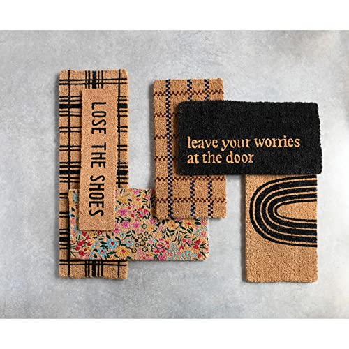 Creative Co-Op Natural Coir Double Grid Pattern Doormat, 47" L x 16" W x 1" H