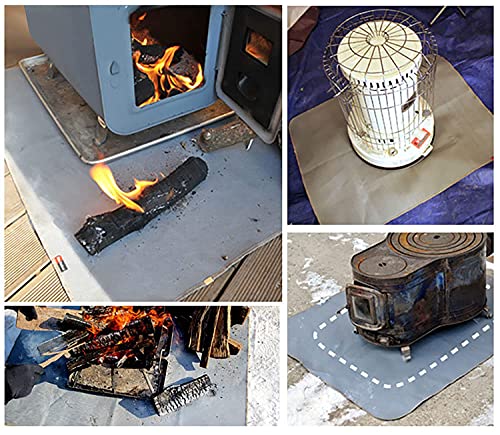 Fire Pit Mat for Deck Fireproof, Outdoor Wood Stove Hearth Pads, Camping BBQ Mat with Fire Retardant Material to Protect Your Deck Patio Lawn Campsite from Fire Burn, yellow, 40βx32β