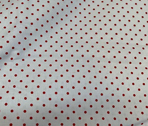 Red Swiss Polka Dot On White - Riley Blake 100% Cotton Fabric