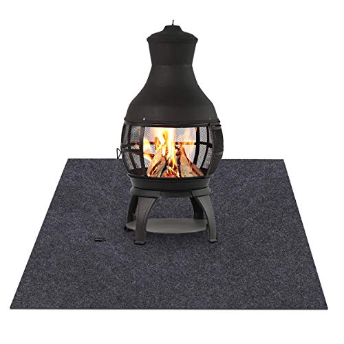 Fire Pit Mat—Gas grill mat,Retardant，Heat Resistant，Ember Mat，Electric Smoker Mat，Under the stove， Protect your deck, terrace, lawn or campground from embers，Reusable，Waterproof backing (36" x 36")