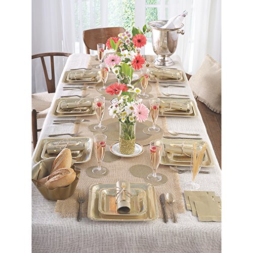 Creative Converting 24-Piece Premium Plastic Assorted Cutlery, Glitz Gold Glitter - 019805