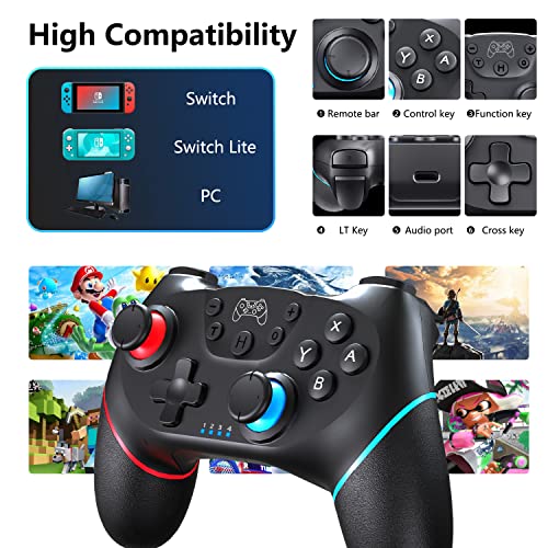YUYIU 【Upgraded】 Switch Controller Switch Pro Controller-Switch Remote Gamepad Joystick for Nintendo Switch/Switch Lite/Switch OLED,Pro Controller Switch Dual Vibration Turbo with Charging Cable