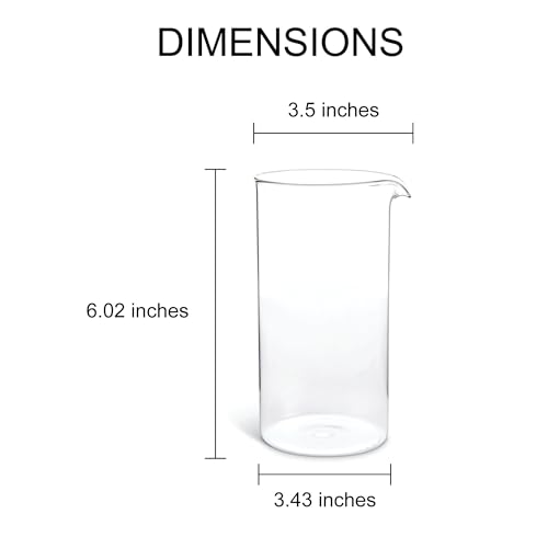 Fino 3-Cup Replacement Carafe, for Fino 12-Ounce Stainless Steel French Press Coffee Maker (Item 72002, Sold Separately)