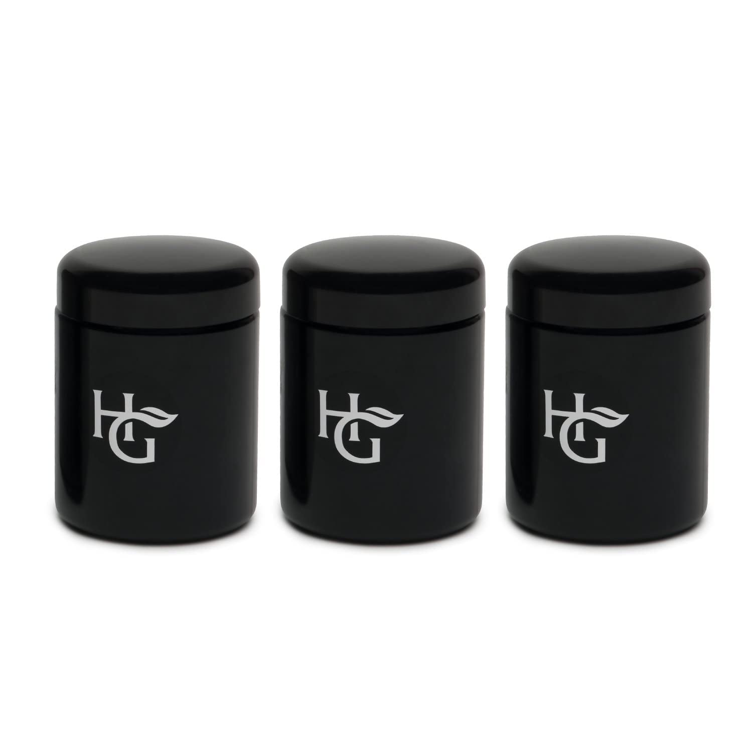 Herb Guard Container - [3 Pack] Half Oz Container Smell Proof Jar & Humidity Pack (250 ml) Airtight UV Protection Keeps Herbs Fresh for Months