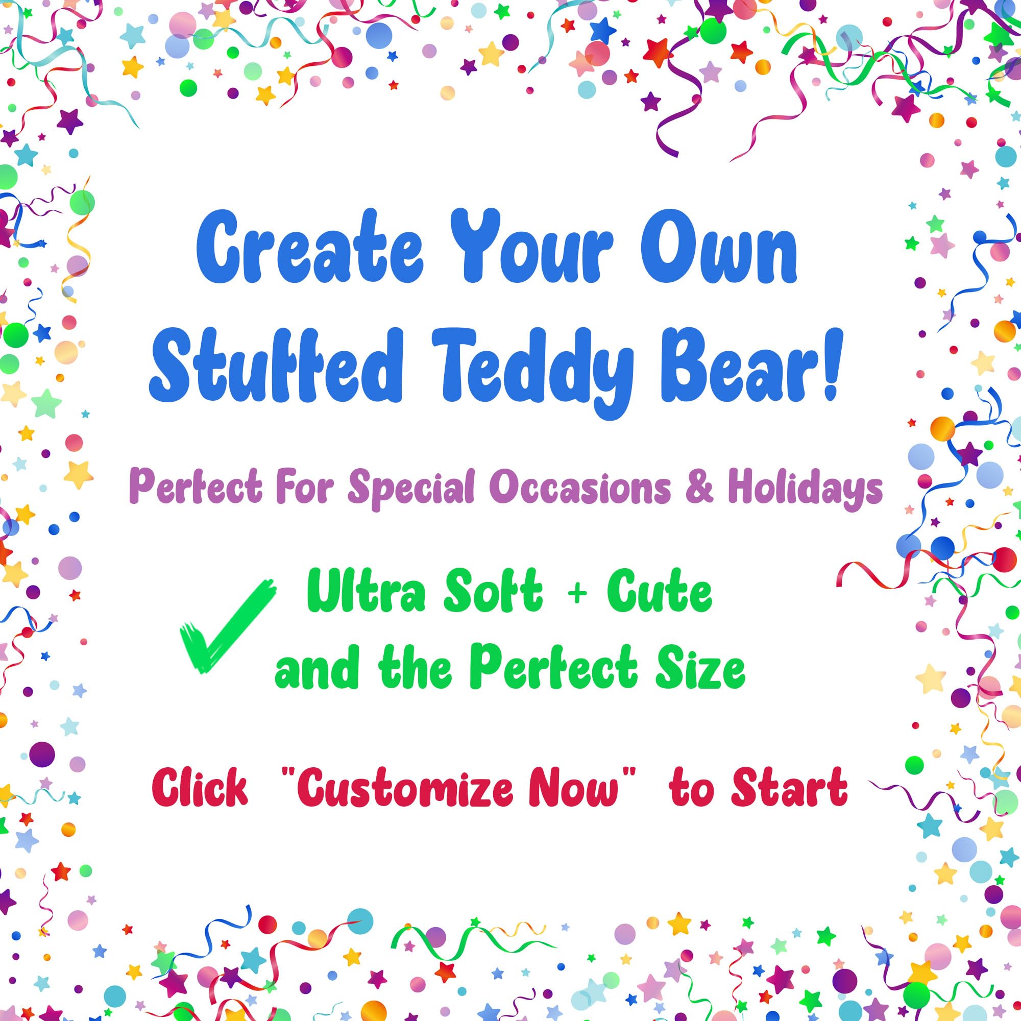 TeesAndTankYou Custom Teddy Bear 8 Inch with Custom Text, Personalized Gift for Anniversary, Graduation, Christmas, Brown Stuffed Animal White Shirt CT