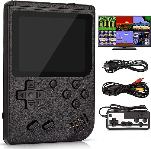 Retro Handheld Game Console with 500 Classic FC Games, Portable Retro Video Game Console, 3-inch LCD Screen and Add-on Controller, Handheld Game Console Supports Connection to TV and Two Players