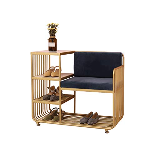 TAZSJG Creative Shoe Bench with 4 Layer Shoe Rack Backrest Chairs Combination Seatable Shoe Cabinet Storage Stool