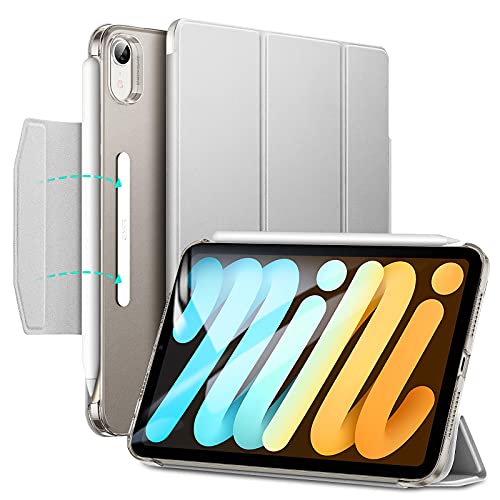 ESR for iPad Mini 6 Case, iPad Mini 6th Generation Case(8.3 inch, 2021), Trifold Smart Case with Magnetic Clasp, Auto Sleep and Wake, Slim and Lightweight, Pencil 2 Wireless Charging, Gray