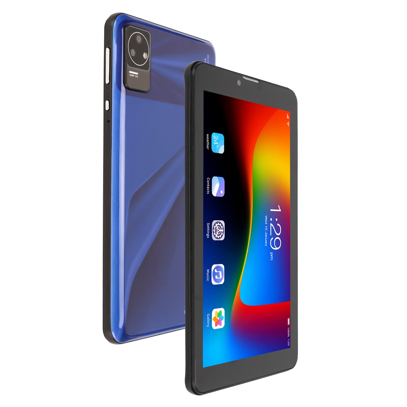 DAUZ Octa Core Tablet, 7 Inch Tablet 7 Inch IPS 3 Card Slots 100‑240V Octa Core for Home (US Plug)