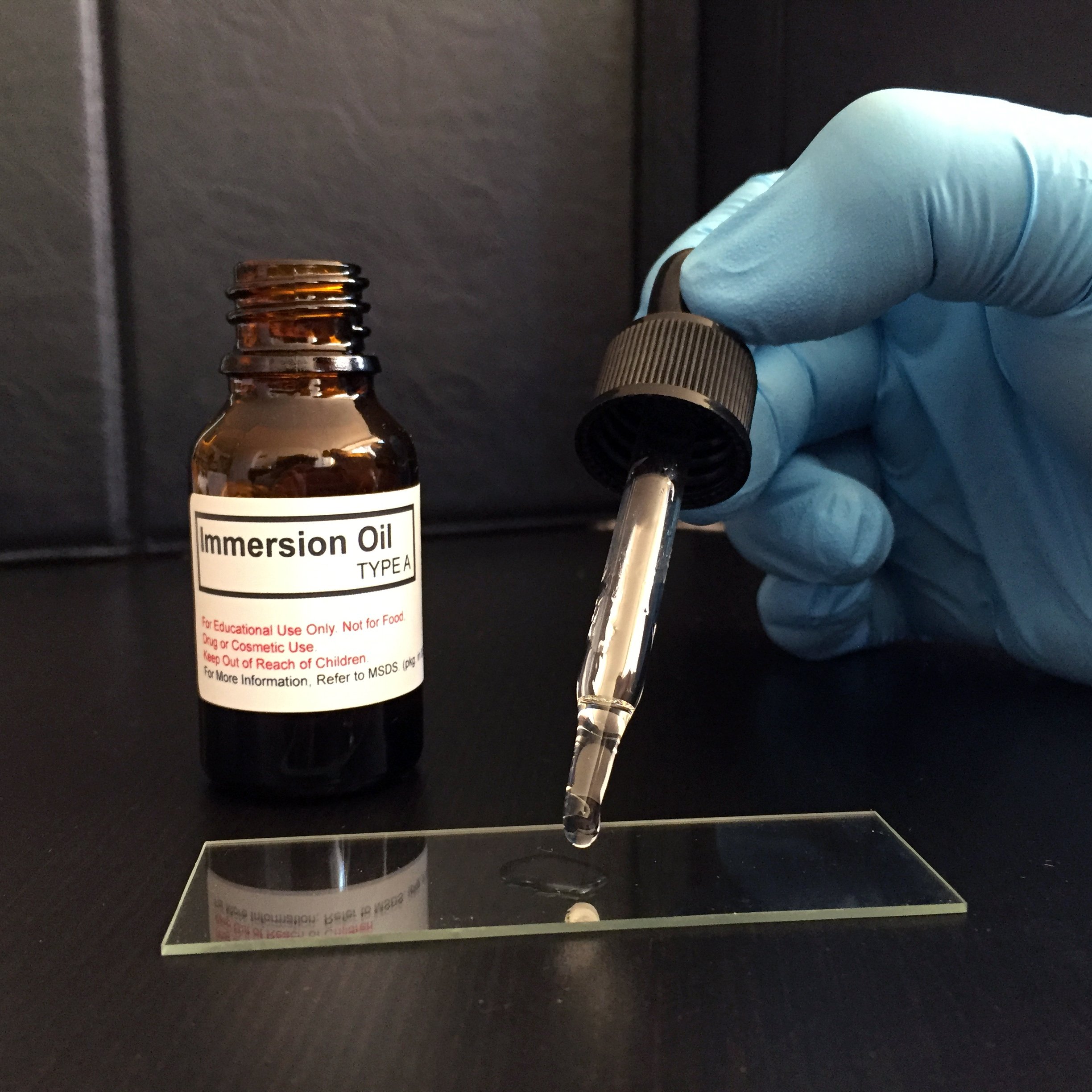Microscope Immersion Oil, Type A, 1/2 Oz (15 mL) in an Easy-to-Use Amber Glass Dropper Bottle