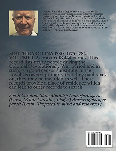SOUTH CAROLINA 1780 [1775-1784] VOLUME 1, A THROUGH K