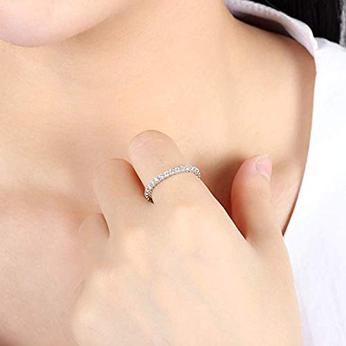 DovEggs Solid 10K White Gold 1.6CTW 2.5mm G-H Color Moissanite Eternity Engagement Rings Wedding Ring Anniversary Band for Women(6)
