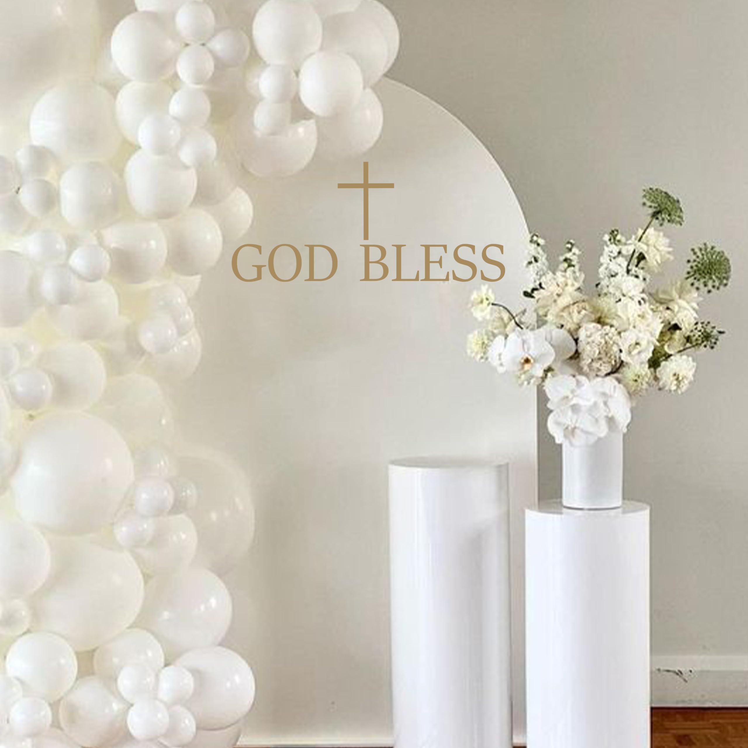 LINZYING God Bless Cross Wall Decal - God Bless You Stickers,God Bless Wall Decor,God Bless Our Home Wall Decor,God Bless Baptism Decorations (God Bless Cross Stickers)
