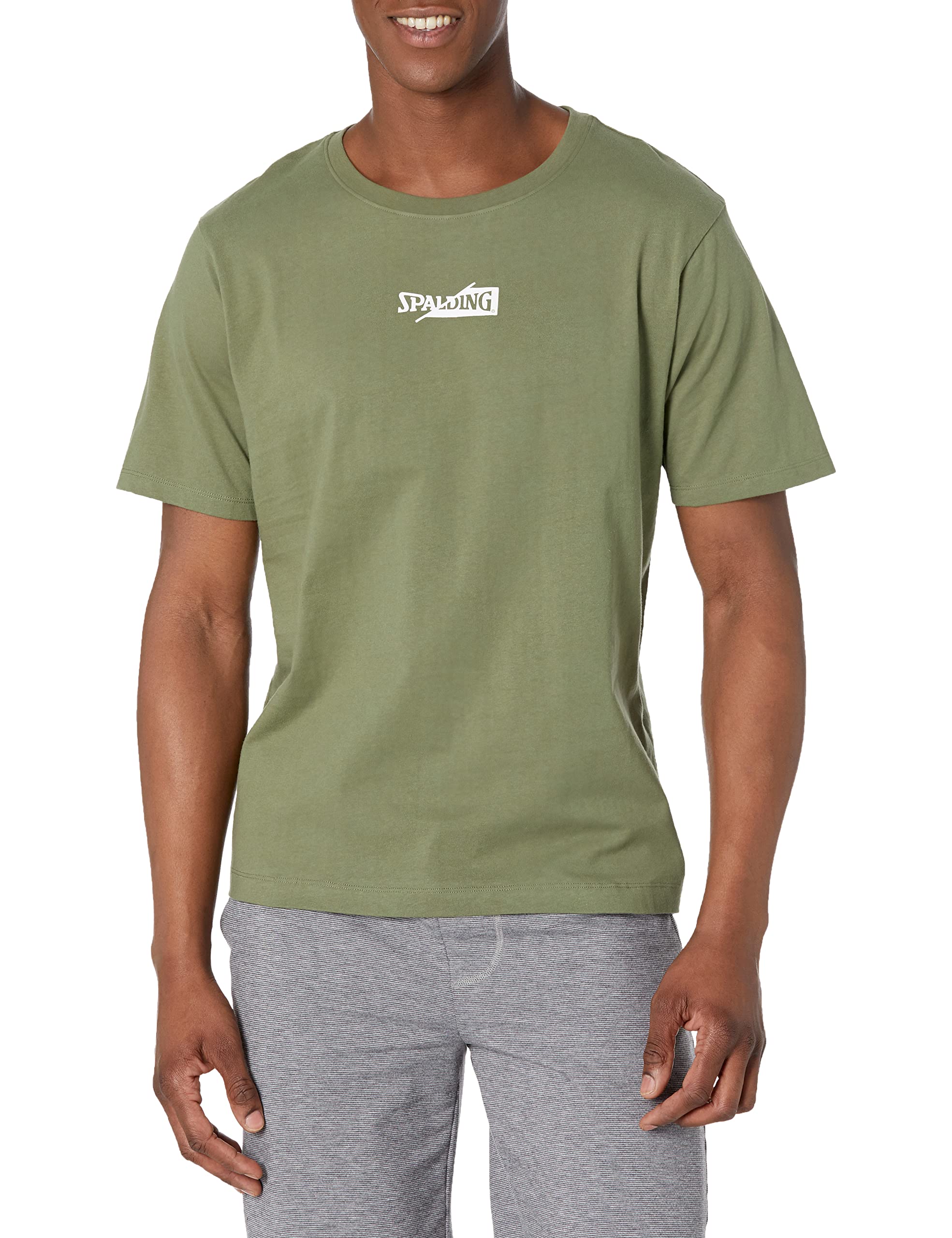 Spalding Men's Tshirt Split Wordmark Branded Short Sleeve Tee
