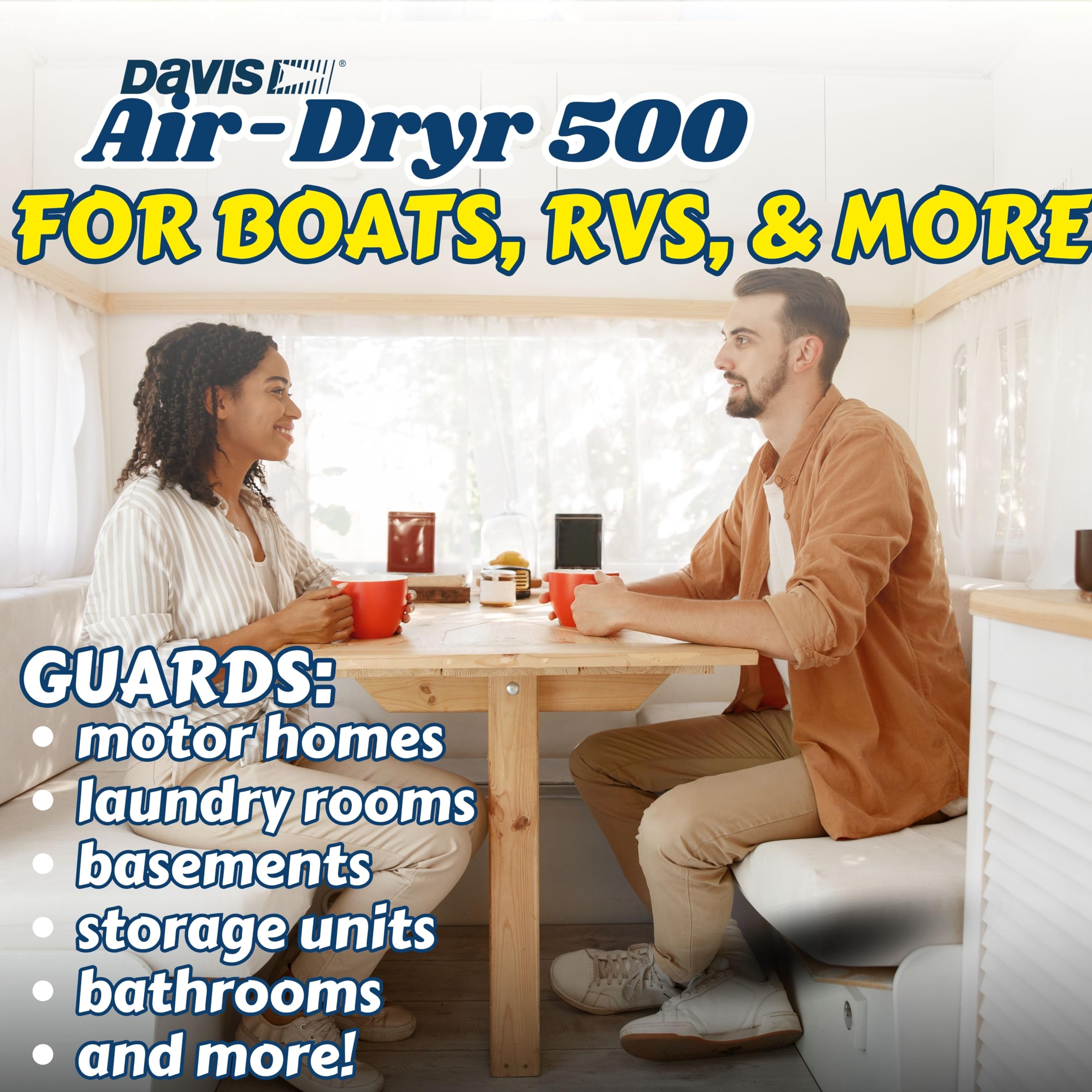 Davis Instruments Air-Dryr 500 Dehumidifier Bundle (2 Pack) Quiet Boat Dehumidifier for Moisture Problems and Wet Air Solution - Portable Dehumidifier for RVs, Campers, Boats, Home, Office and More!