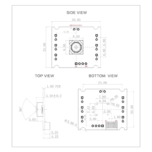 Industrial Camera Module, 75 Degree View Angle 30FPS Light Addable 2MP Camera Module MJPEG Format for Notebook