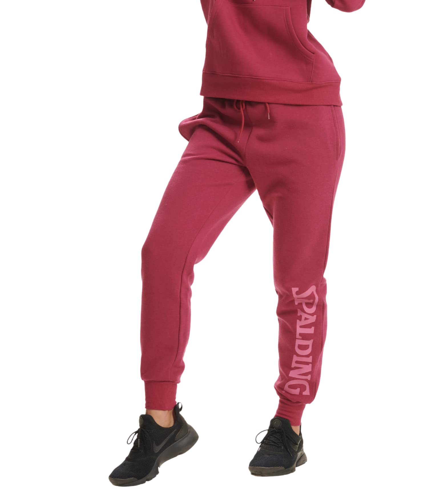 Spalding Women's Activewear Heritage French Terry Jogger - Standard and Plus Size Red Plum