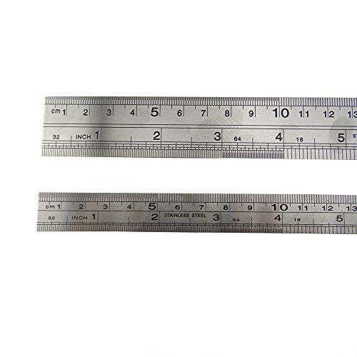 Honbay Stainless Steel Ruler 12 Inch and 6 Inch Double Side Measuring Scale Mark Metal Rule For Office Woodworking Engineering
