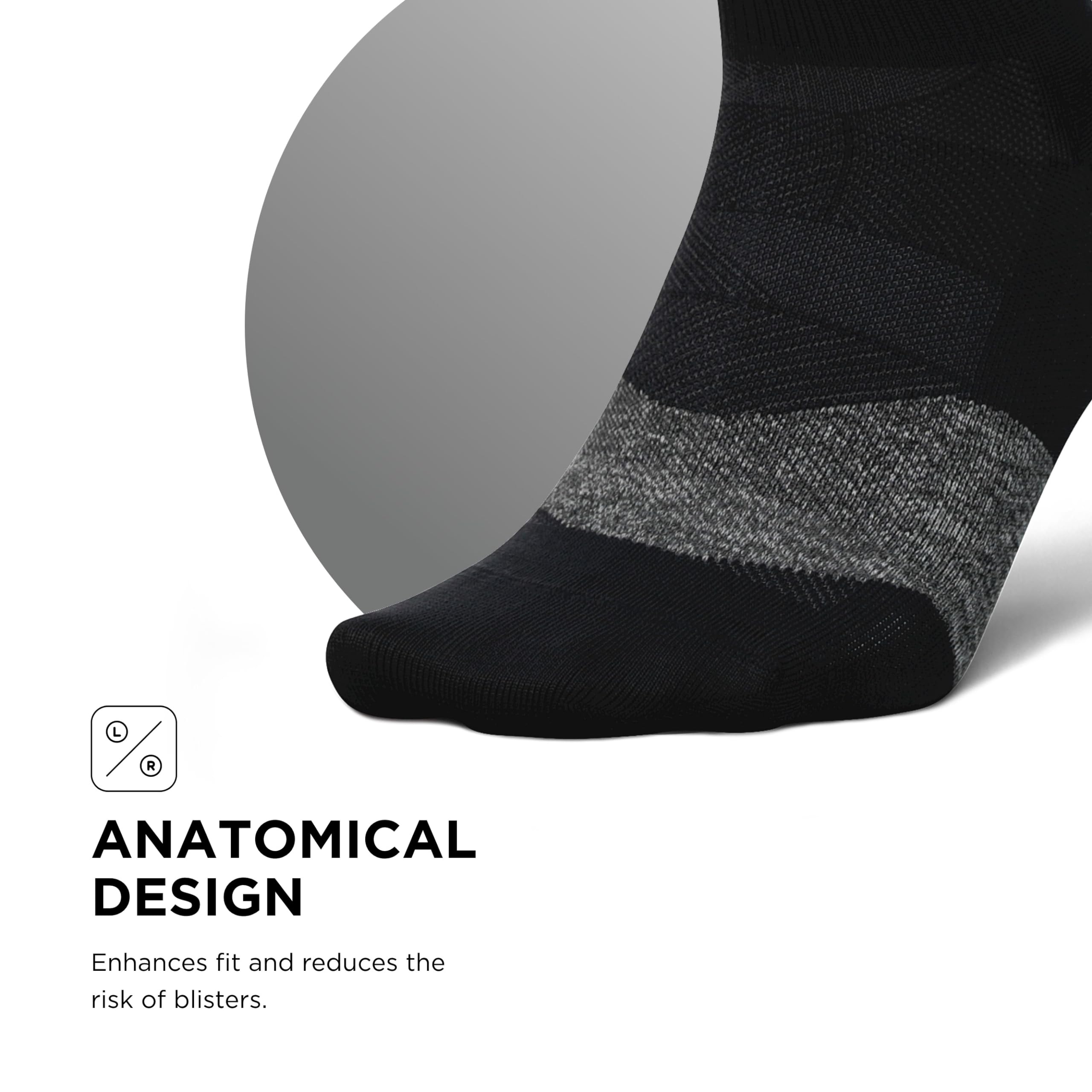 Feetures Elite Ultra Light Cushion Quarter - Sport Sock with Targeted Compression - Bust Out Black, XL (1 Pair)