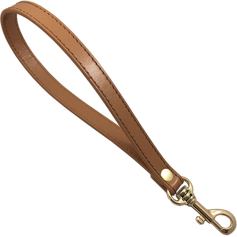 SaSarili Camel Wristlet 1/2" wide Replacement Clutch Handbag Purse Wrist Pouch Strap Brass Tone Hardware