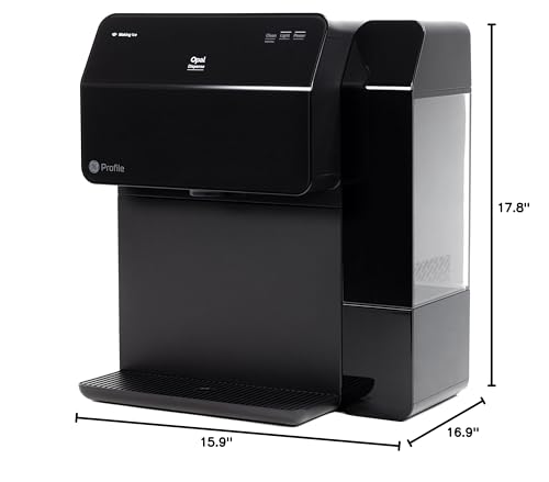 GE Profile Opal Ice Dispenser | Countertop Nugget Ice Maker with Ice Dispenser & 1-Gallon Side Tank | Ice Machine with WiFi Connectivity | Smart Home Kitchen Essentials | Satin Black