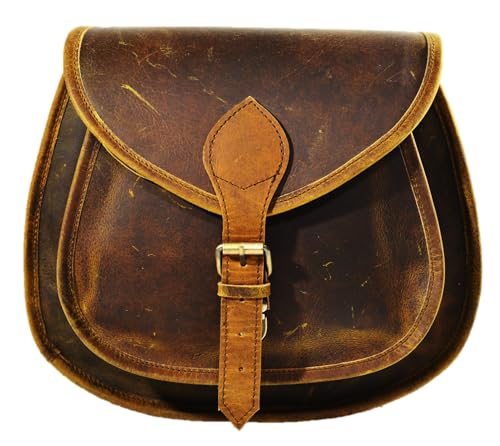 Satchel And Fable Handmade Women Leather Vintage Brown Cross Body Shoulder Bag (Small, Brown)