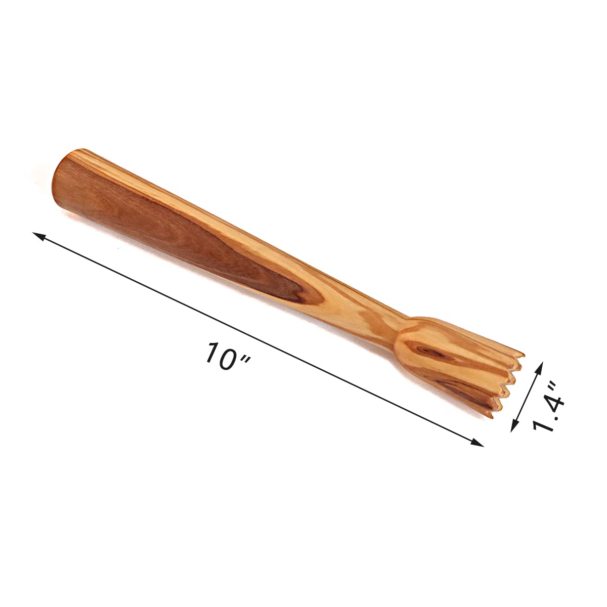 Ideaolives Olive Wood Muddler for Cocktails, Stylish Wooden Mojito Muddler, Professional Bar Tool for Crushing Herbs & Fruits, 2-in-1 Fruit Smasher for Drinks, Cocktail Ice Crusher & Cocktail Mixers
