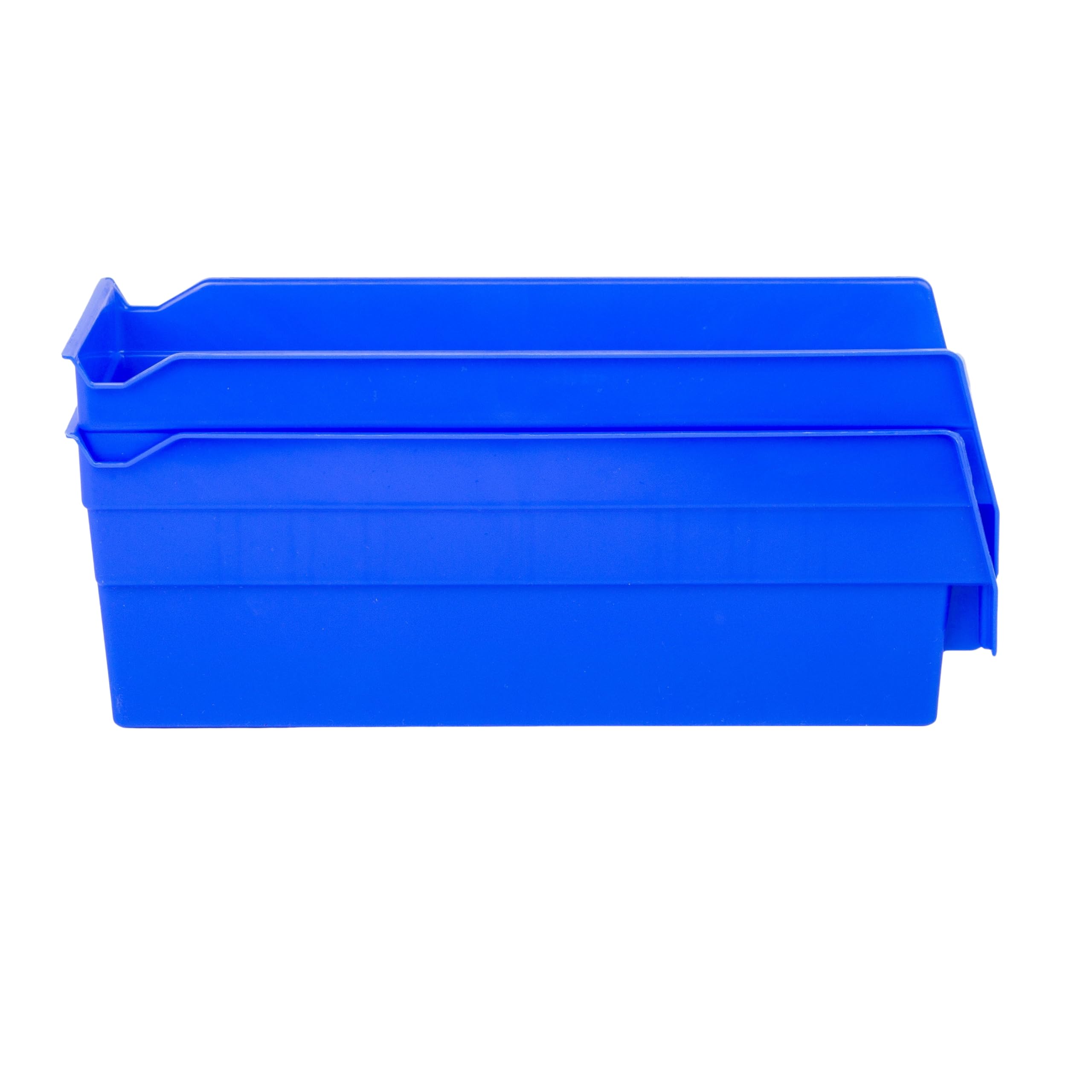 Hudson Exchange 12 x 4 x 4" Plastic Nesting Storage 12β Shelf Bin Container - 10 lb Capacity (Blue)