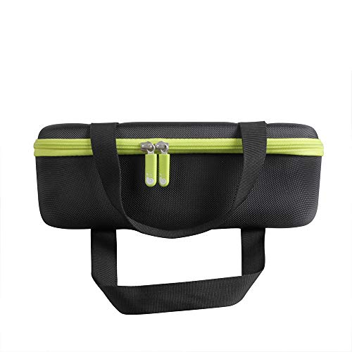 Hermitshell Hard Travel Case for Ryobi P737 / Ryobi P737D 18-Volt Portable Power Inflator (Case for Inflator + 2 Pack Battery + Charger) (Black+Green)