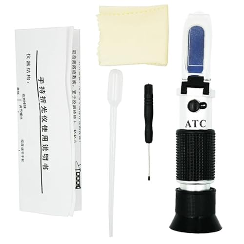 KYKYK Refractometer, Beer Wort Refractometer 0-32% Brix Wine Sugar Concentration Brewing Fruit Refractometer 1.000-1.120 Specific Ratio Meter for Fruit, Homebrewing, Juice, Vegetables