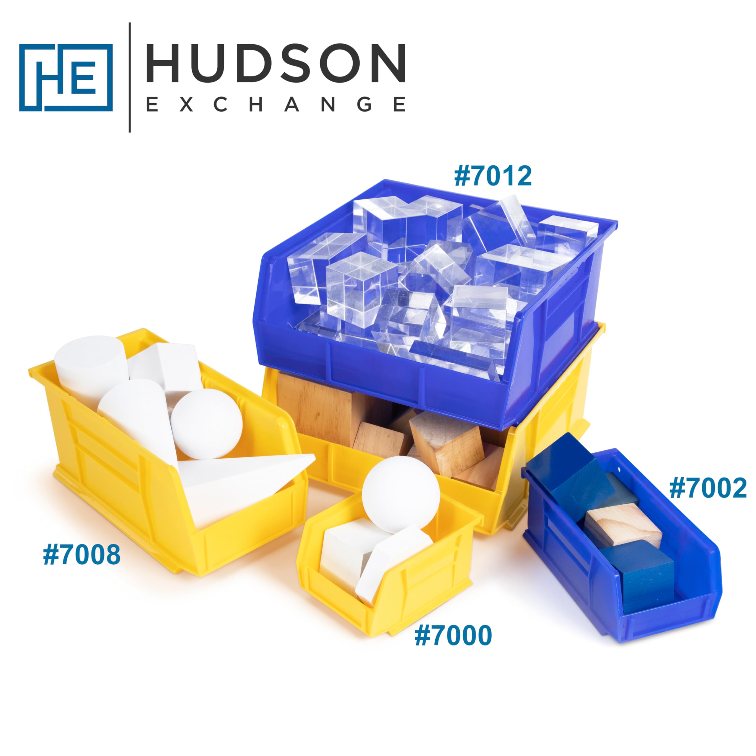 Hudson Exchange 9-1/2" x 6" x 5" Plastic Stackable Storage Bin and Hanging Container (Blue)