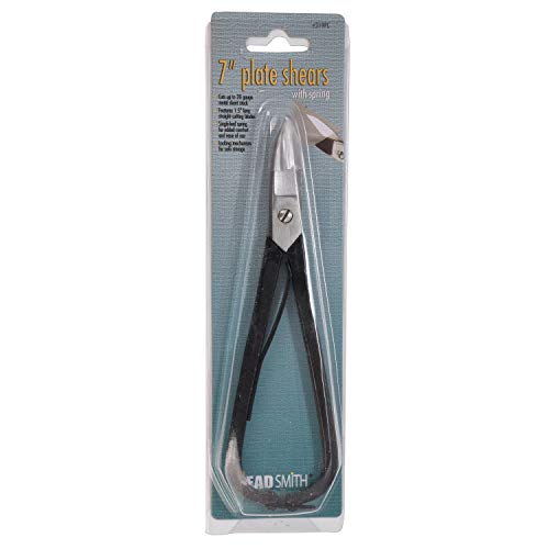 The Beadsmith Metal Plate Shears – 7 inches (178mm) – Steel Blades – Comfort Grip with Single-Leaf Spring Handle – Tool for Cutting Stamping Blanks, Sheet Metal (Up to 20 gauge) and Craft Wire