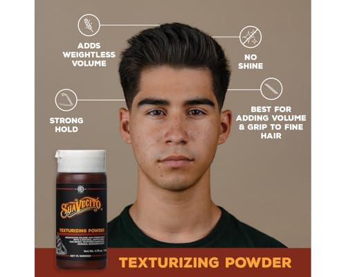 Suavecito Texturizing and Volumizing Hair Styling Powder with Shine Free Matte Finish and Strong Hold - No Mess, Oil Absorbing, Long Lasting - 1.75 oz
