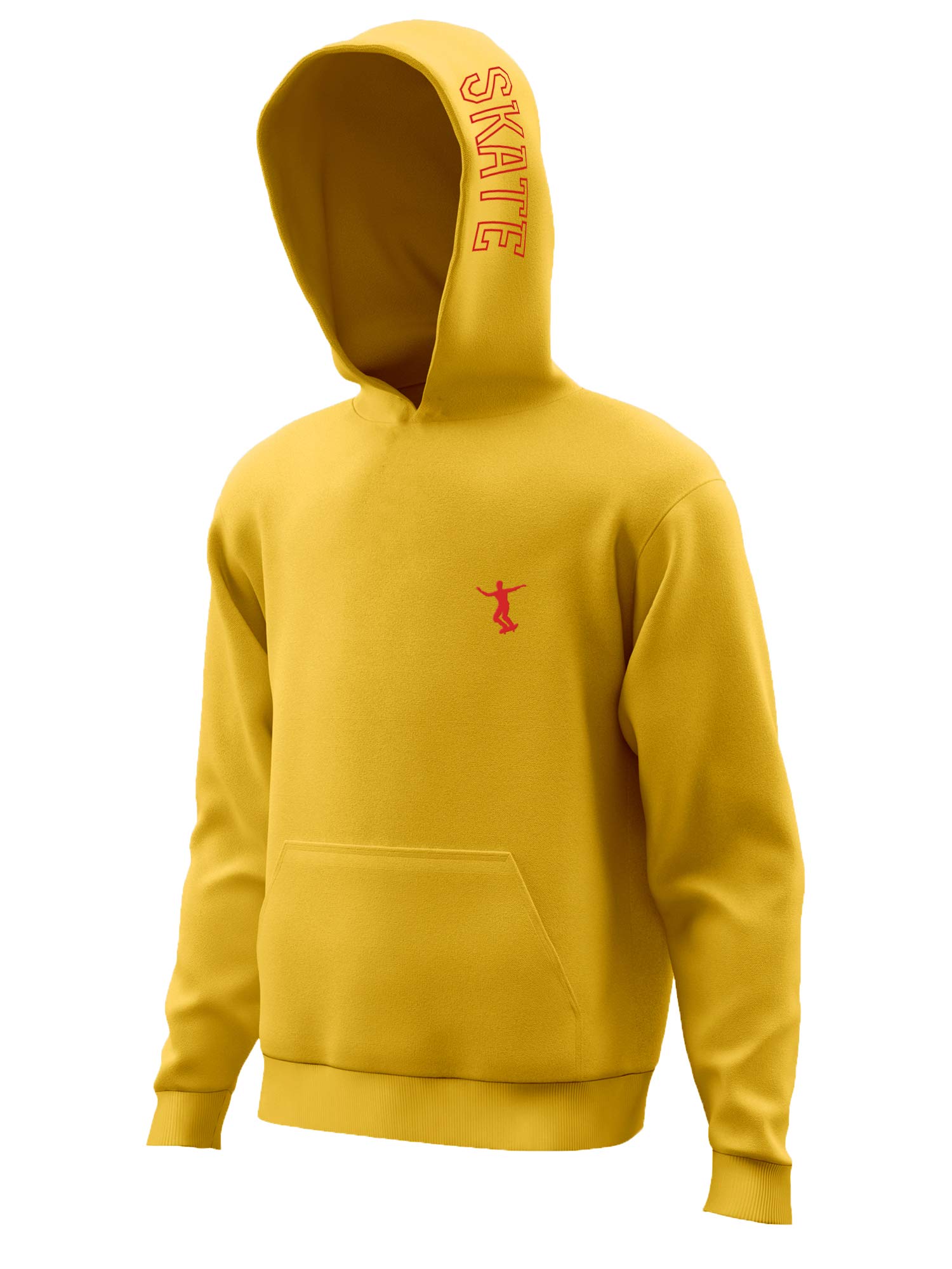 Daxton Youth Unisex Skateboarder Design Hoodie Mid-weight Fleece Sweatshirt,Gold,L