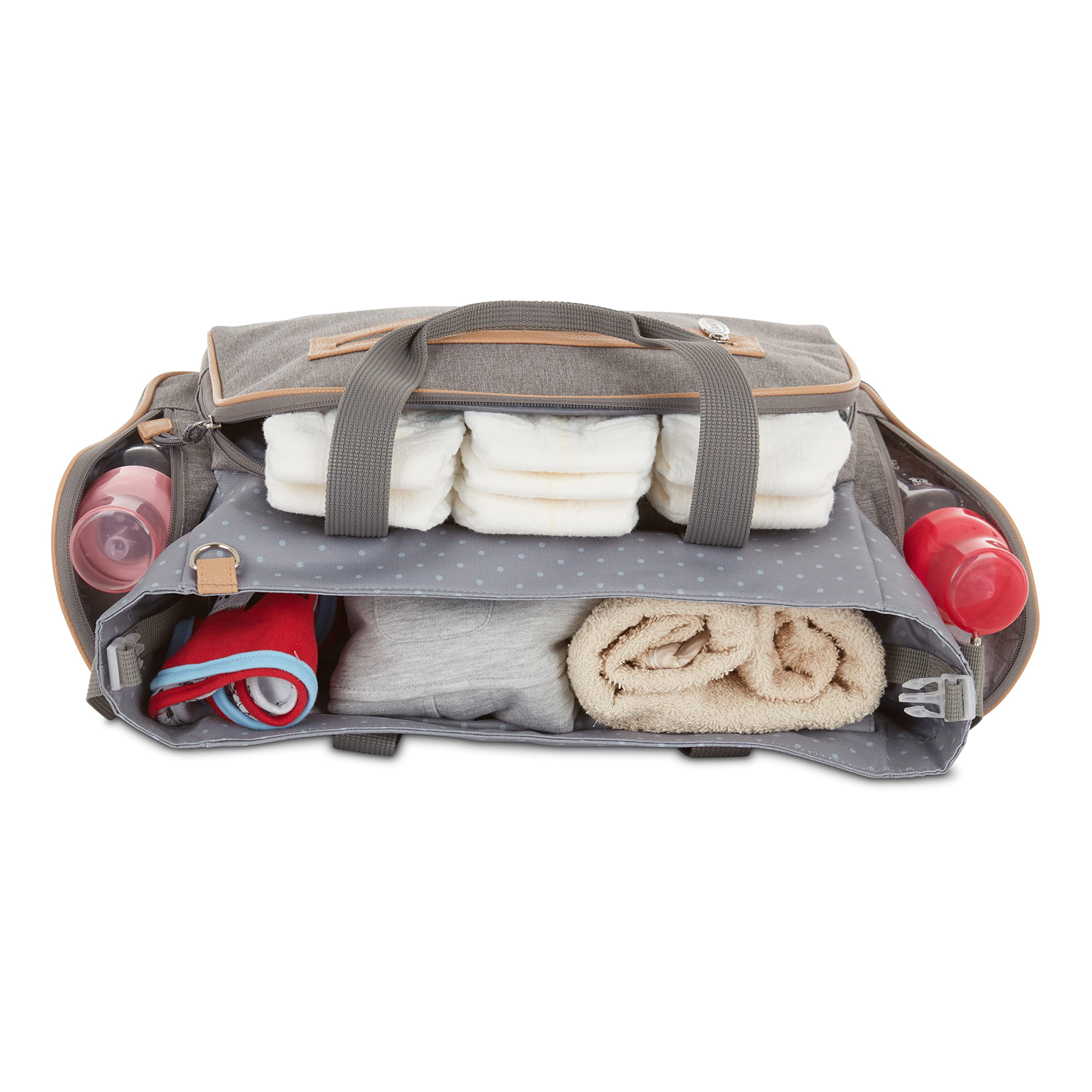 Graco Unisex Baby Diaper Bag Backpack and Tote with Changing pad, Canvas and PU, Large