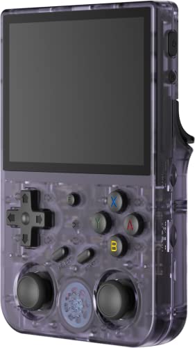 RG353V Retro Handheld Game Console - Dual OS Android 11 and Linux - 64Gb TF Card Pre-Installed with 4452 Games - Handheld Emulator 3.5 IPS Screen 3200 Mah Battery. Plug & Play Video Games (RG353V-Purple)